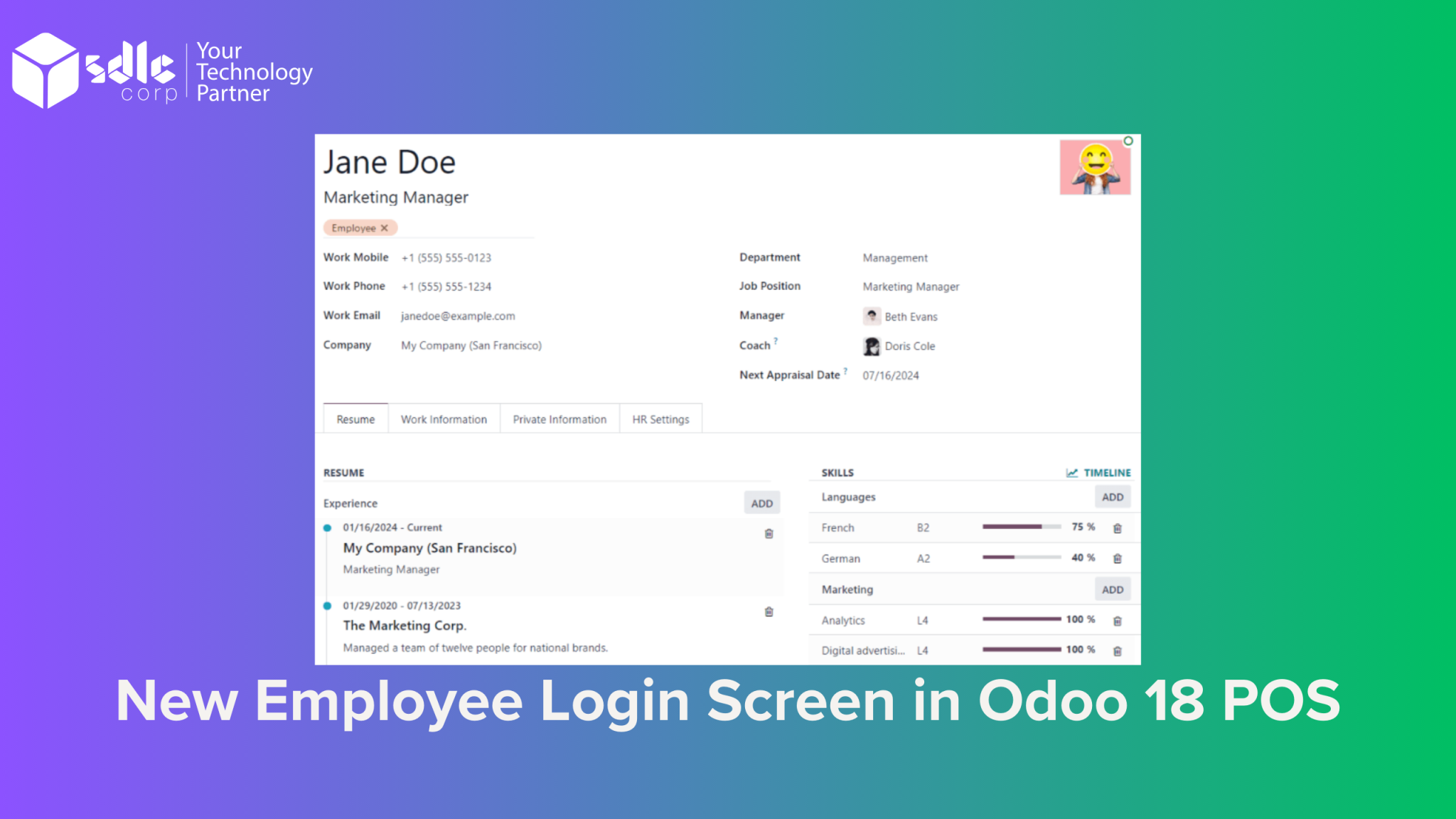 New Employee Login Screen in Odoo 18 POS - SDLC Corp